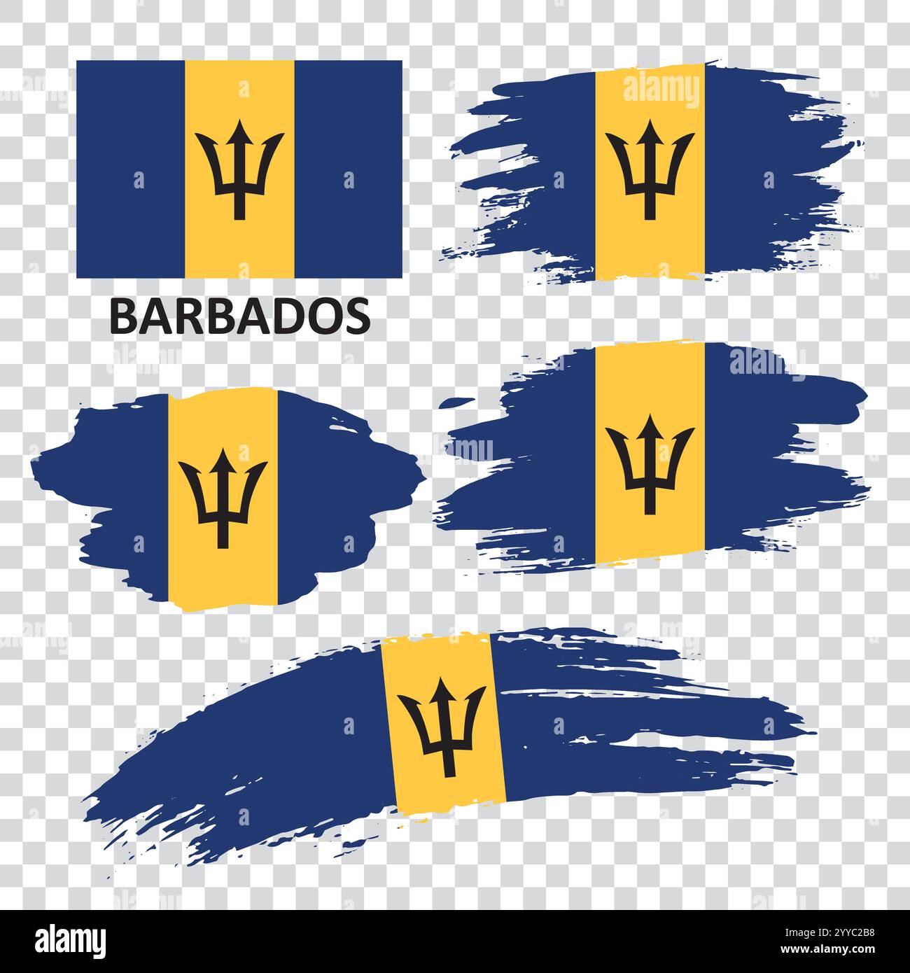 Set flags of Barbados Stock Vector Image & Art - Alamy