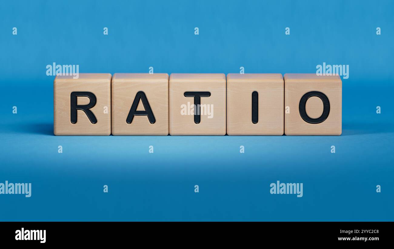 wooden cube block with RATIO business word. Mission, Vision and core ...