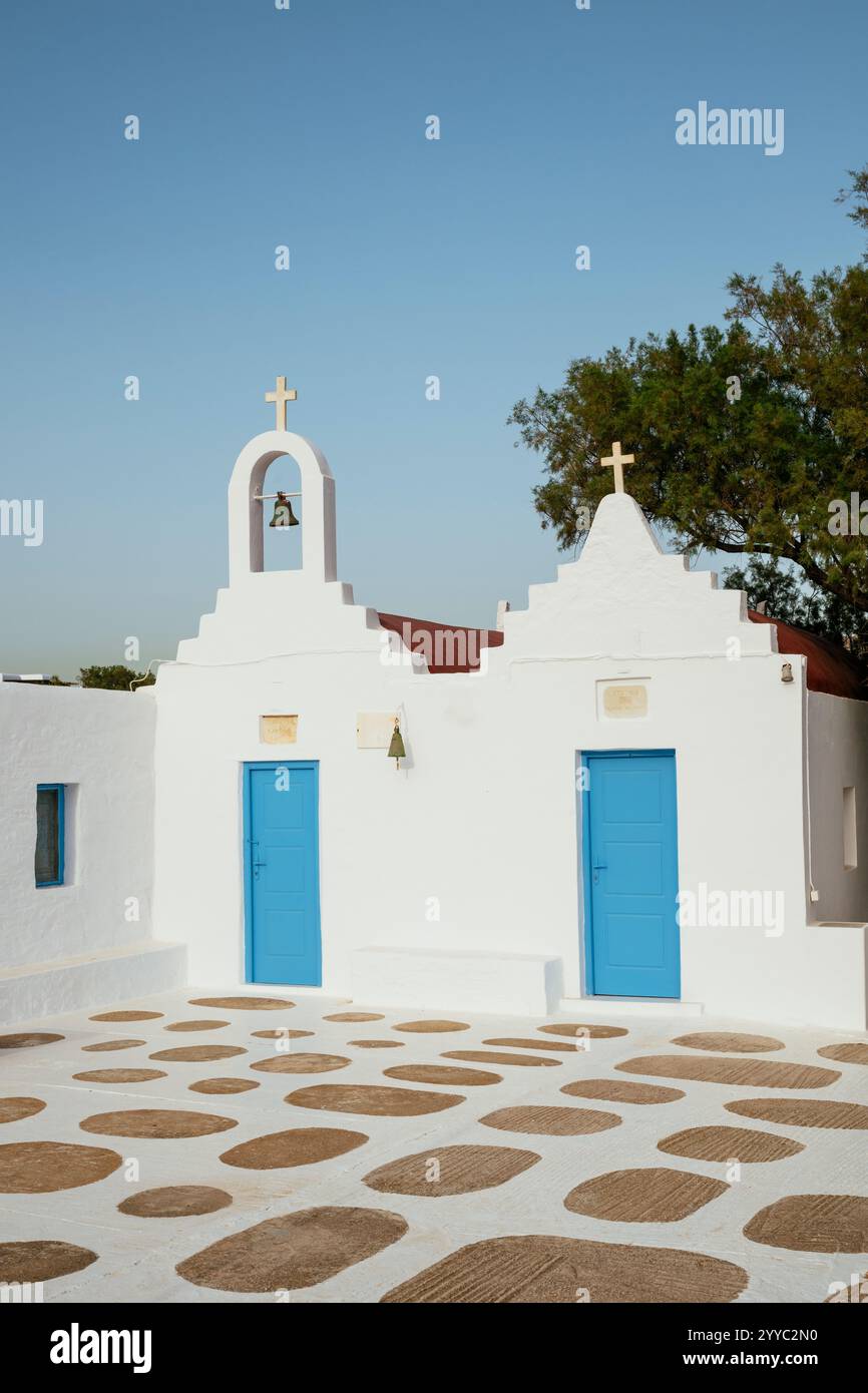 Exterior of Greek Orthodox Church, Mykonos, Greece, Europe Stock Photo ...