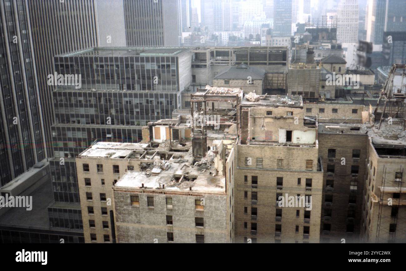 Vintage photo of broken buildings in Manhattan, New York City ...