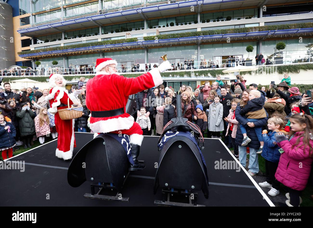 A Santa on a mechanical horse before the Howden Christmas Racing ...