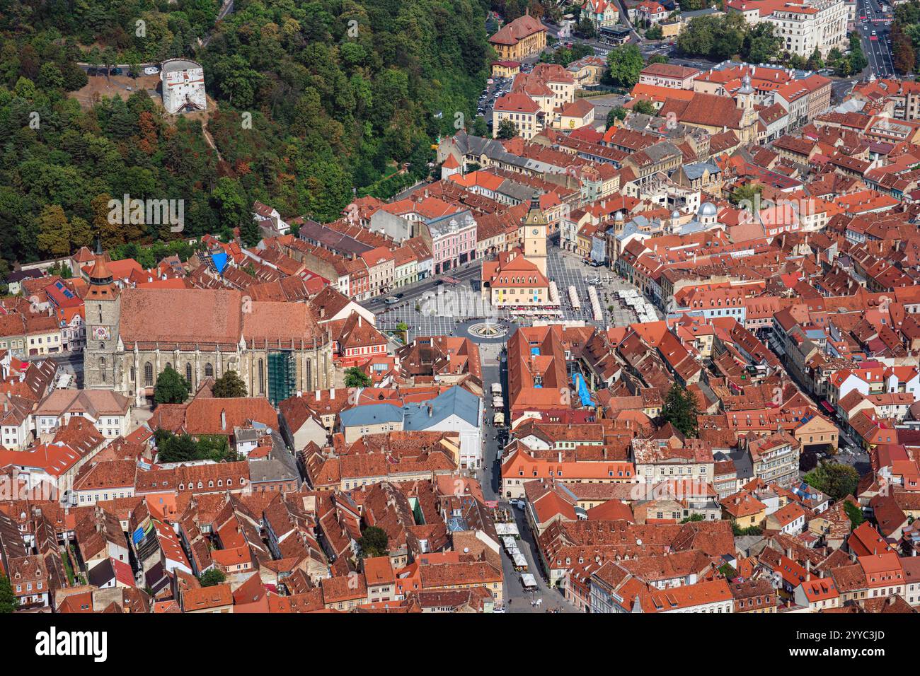 Brașov, Transylvania, Romania - view of Brașov city centre with the ...