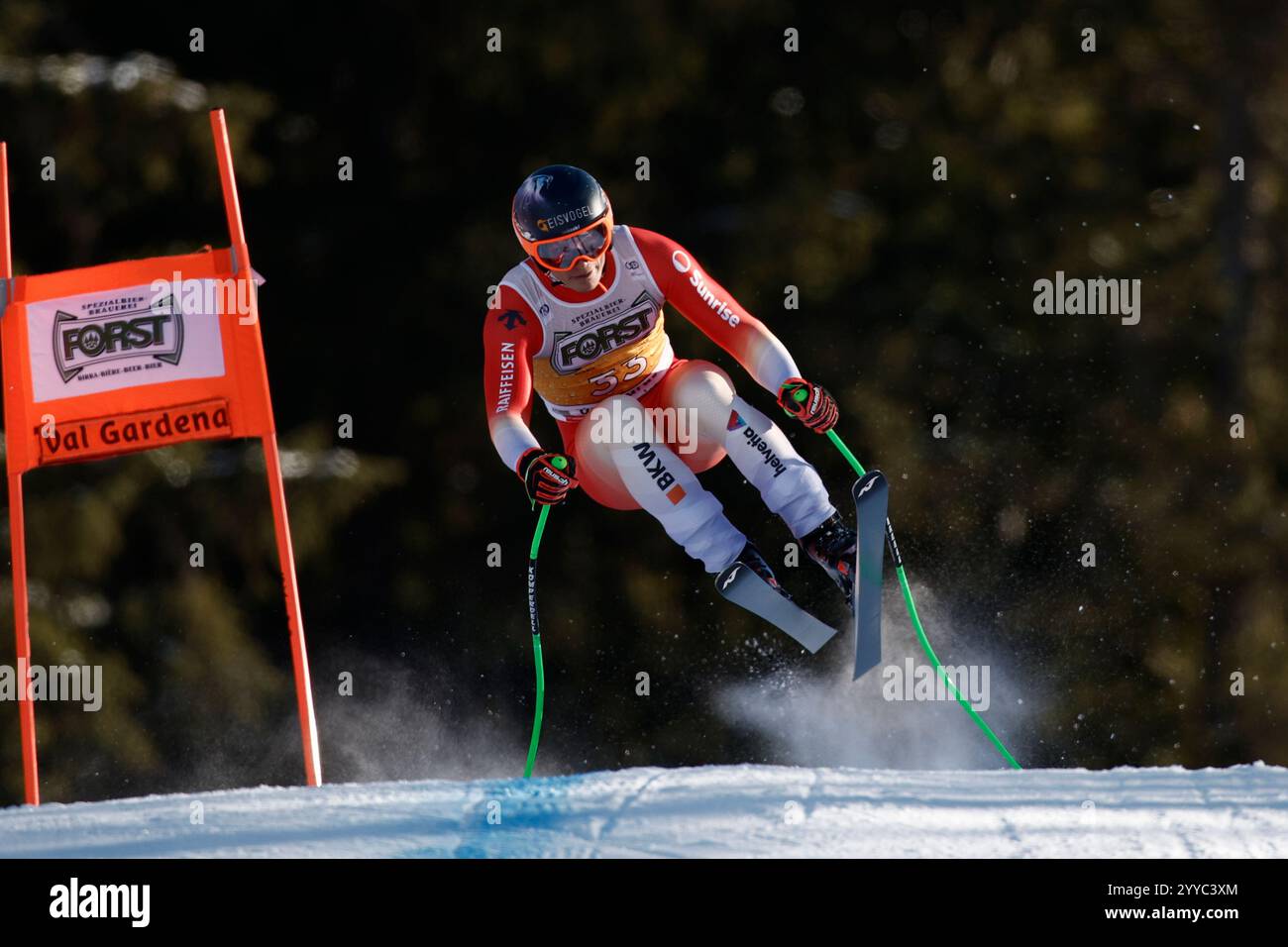 Switzerland's Joshua Mettler speeds down the course during an alpine ...