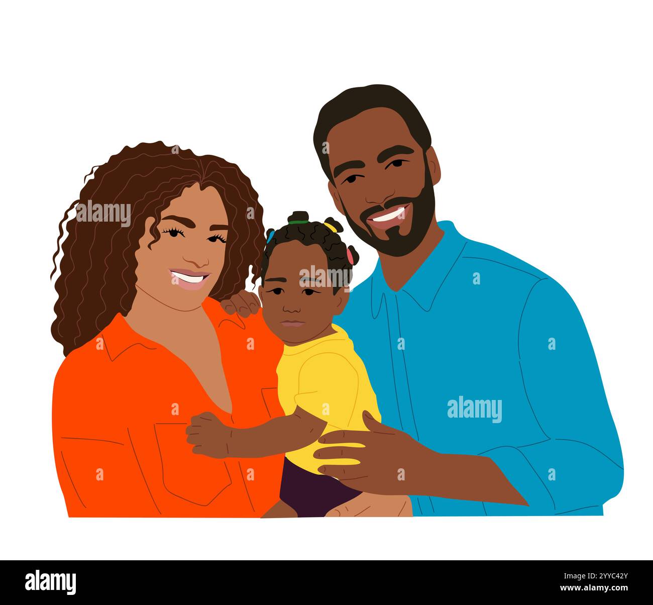 Parents and baby. Happy family portrait vector Stock Vector Image & Art ...