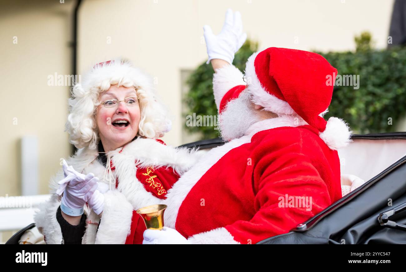 Ascot, Berkshire, Saturday 21st December 2024; Santa Claus and Mrs ...