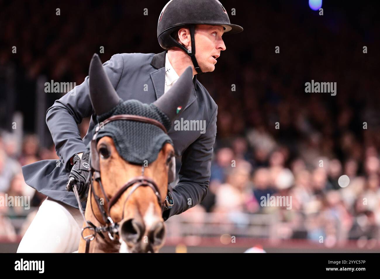 London, UK. 20th Dec, 2024. Andreas Schou of Denmark with Billy Matador during the London Grand ...
