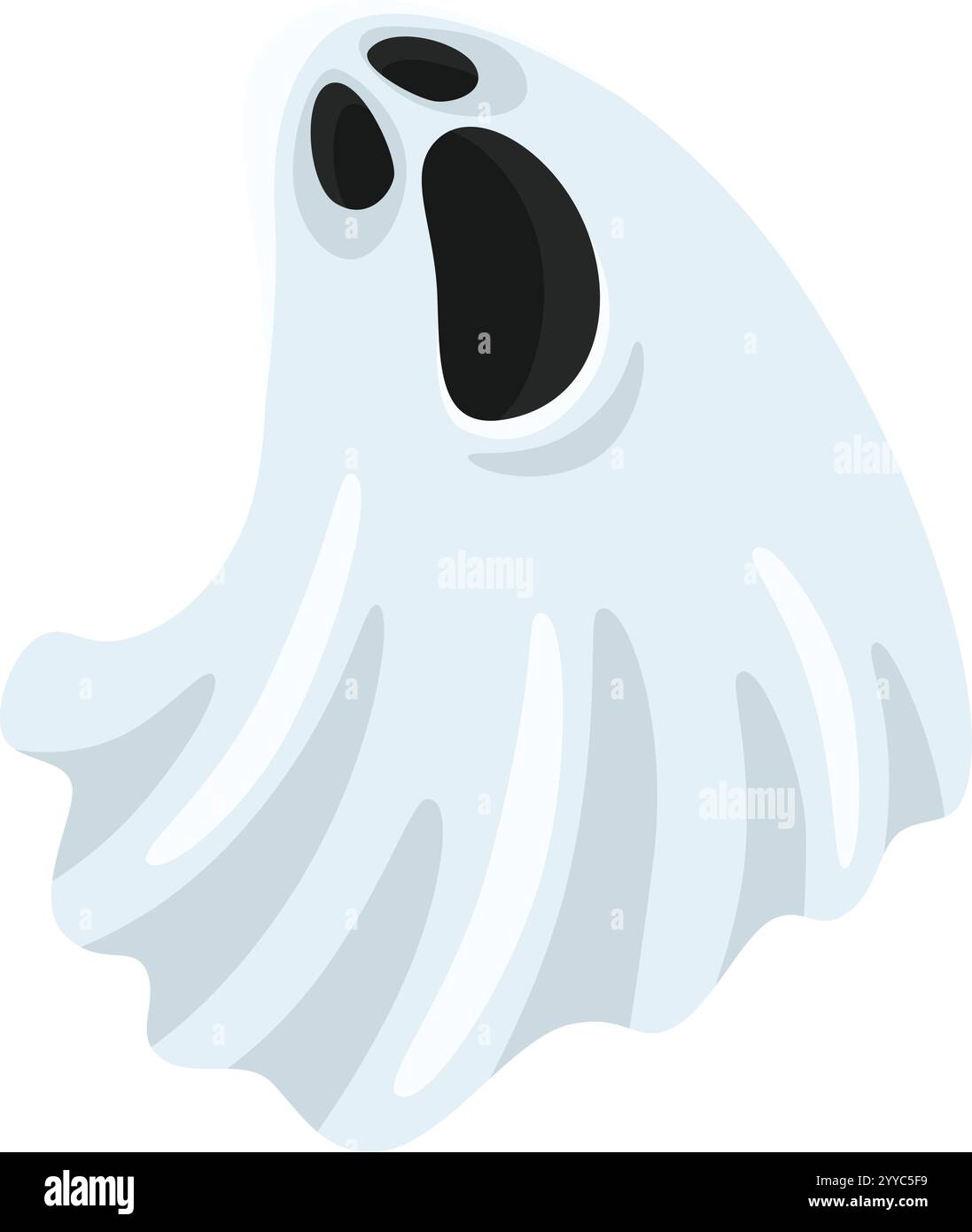 Halloween ghost floating and screaming with a wide open mouth, creating ...