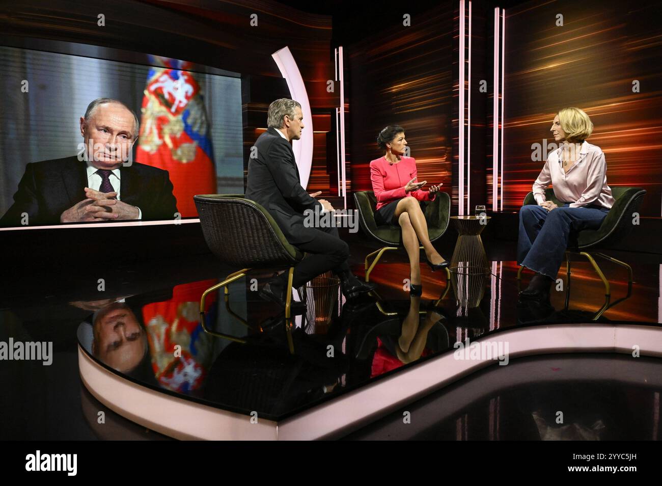 Talkrunde bei Markus Lanz - Das Jahr 2024 , ZDF 12/24 her Markus Lanz, Sahra Wagenknecht und ...