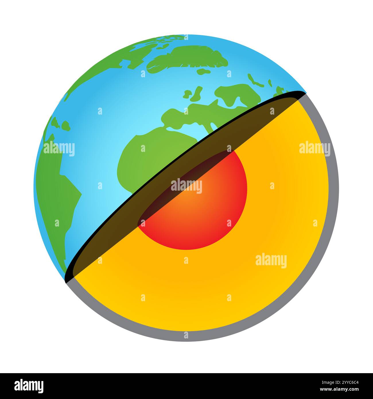 Layers of the Earth Illustration with Core, Mantle and Crust Layer ...