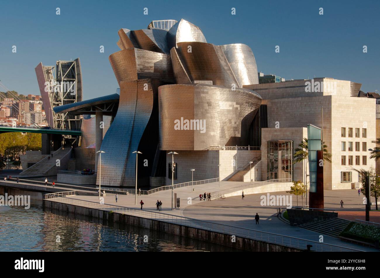 The Guggenheim Museum Bilbao, designed by the architect Frank Gehry, is ...