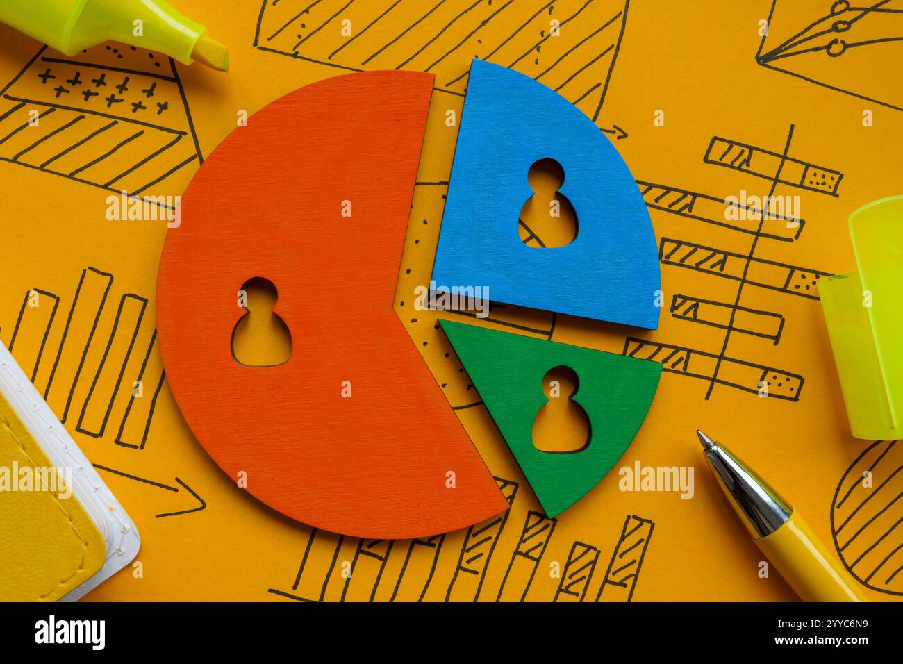 Marketing chart with customer segmentation. Audience analysis Stock ...