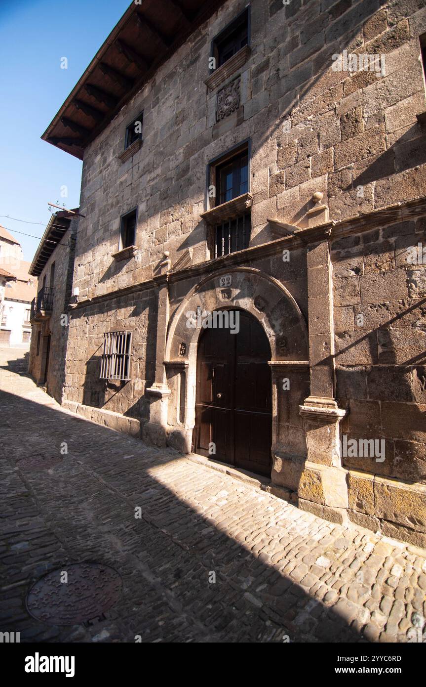 Ochagabia traditional architecture. Rural house facades of the Village ...
