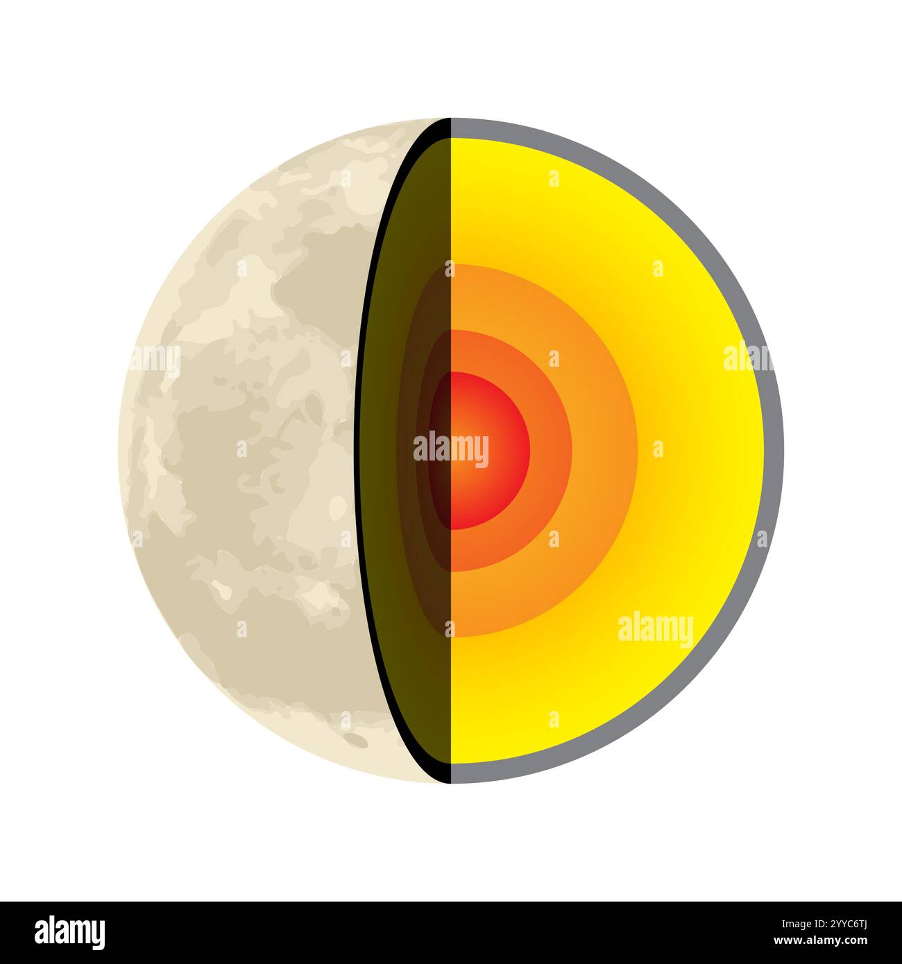 Layers of the Moon Isolated Illustration on White Background Stock ...