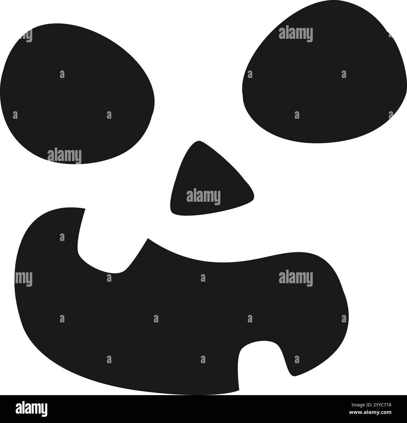 Minimalist black and white illustration of a halloween pumpkin carving ...