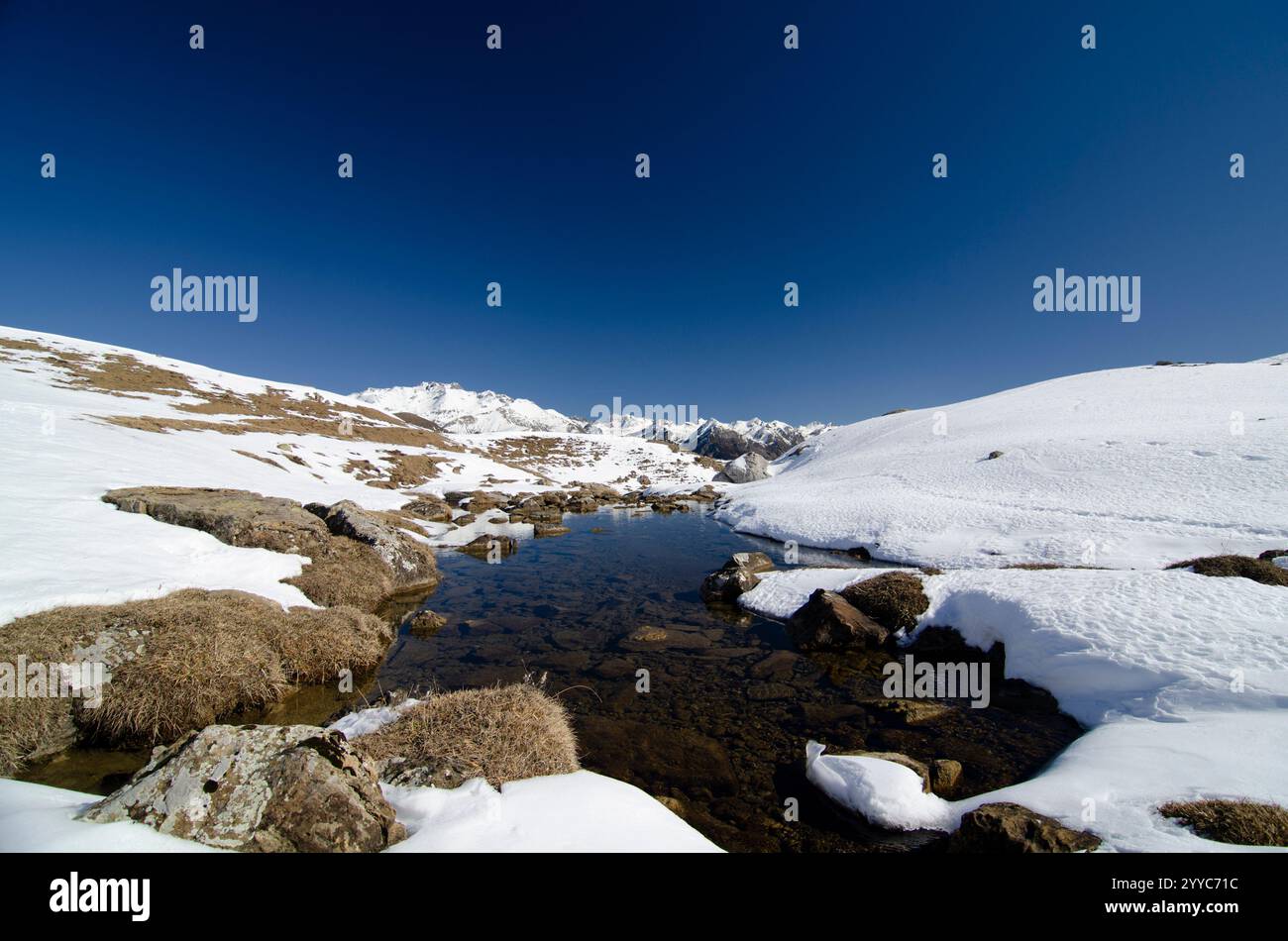 Snowed area of La Partacua, in Tena Valley, Huesca Pyrenees, Aragon ...