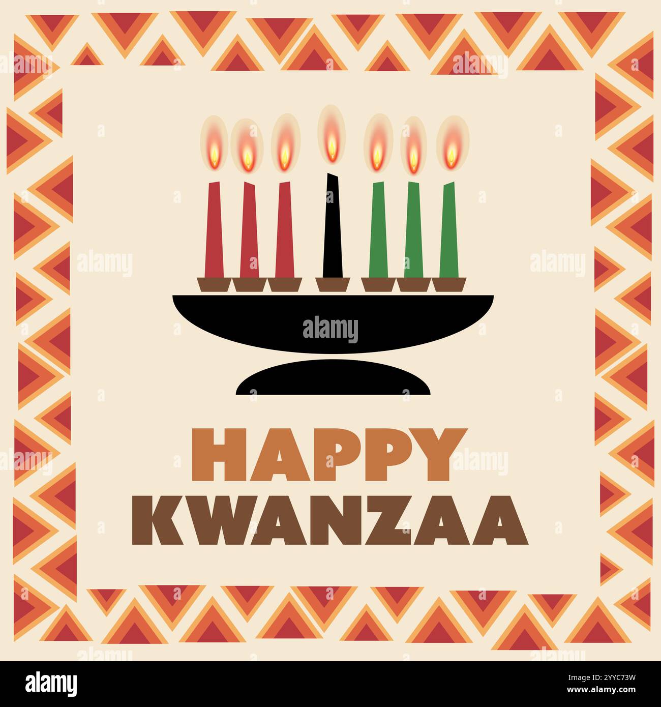 Colorful Happy Kwanzaa Greeting Card with Burning Candles - Vector ...