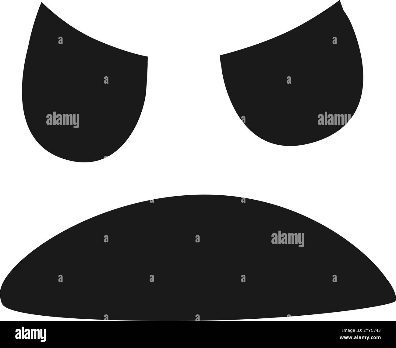 Stylized graphic representing an angry face conveying negative emotions ...