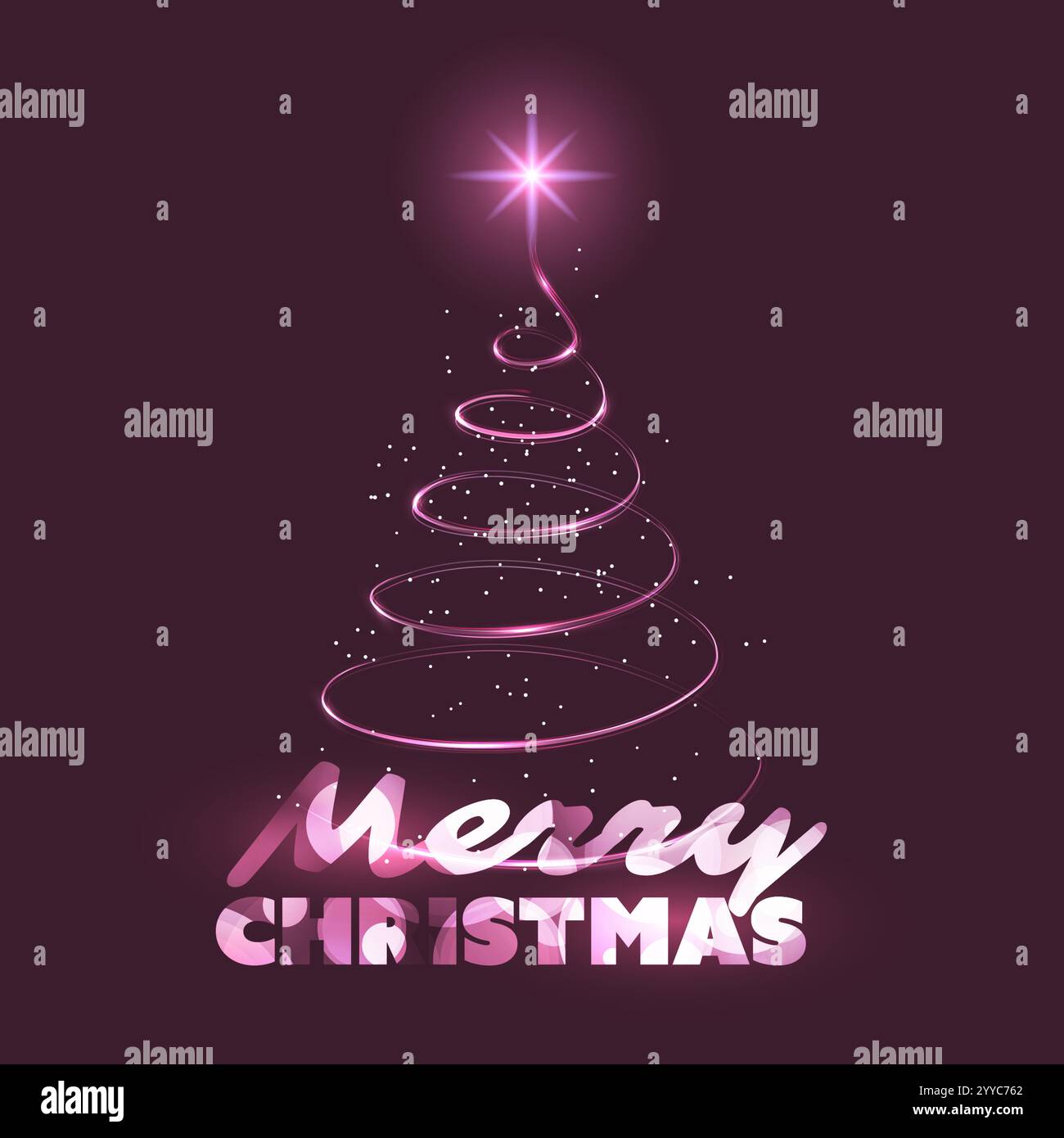Merry Christmas, Happy Holidays Card - Purple and White Christmas Tree ...