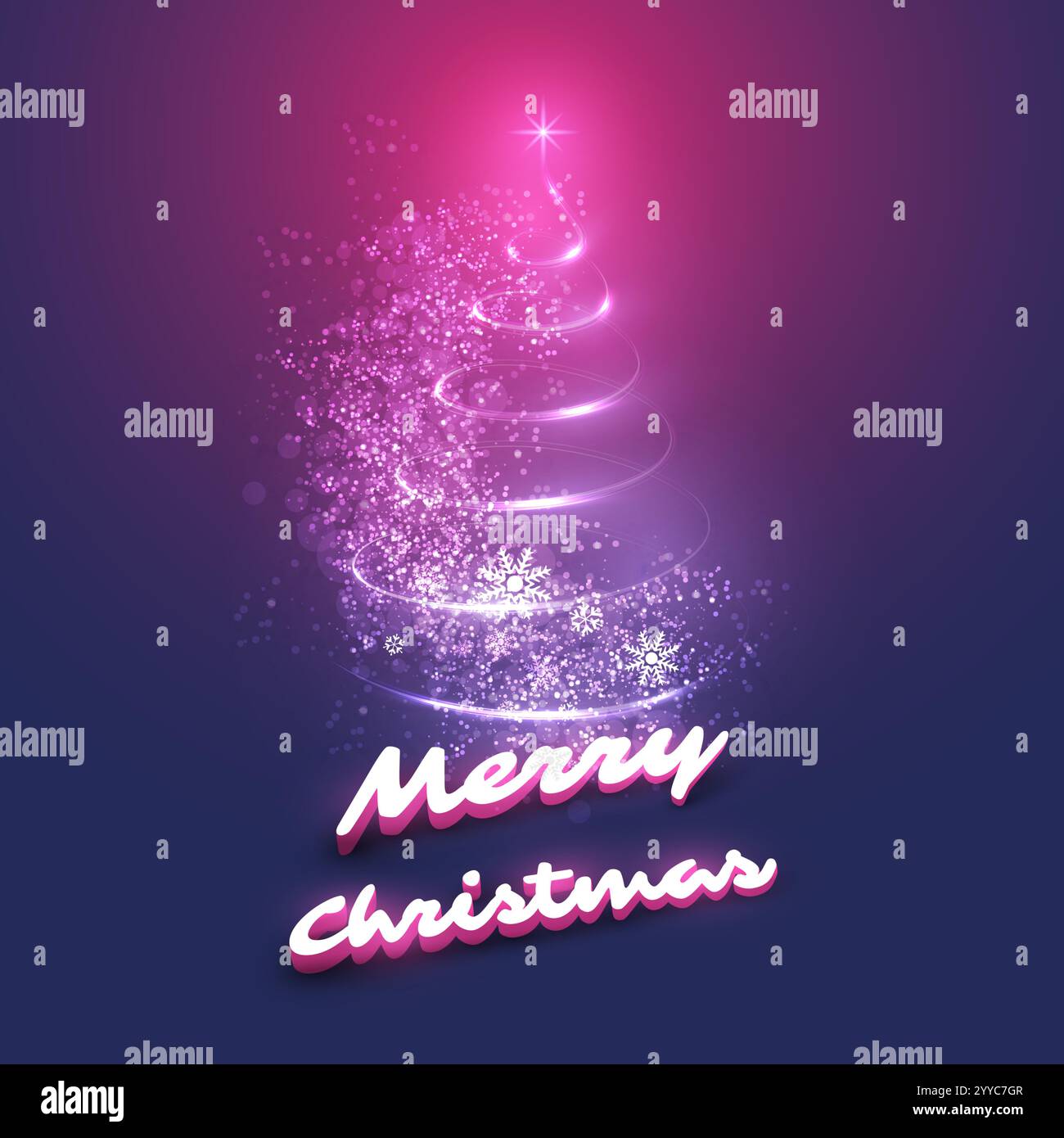 Merry Christmas, Happy Holidays Card Design - Blue, Purple and White ...