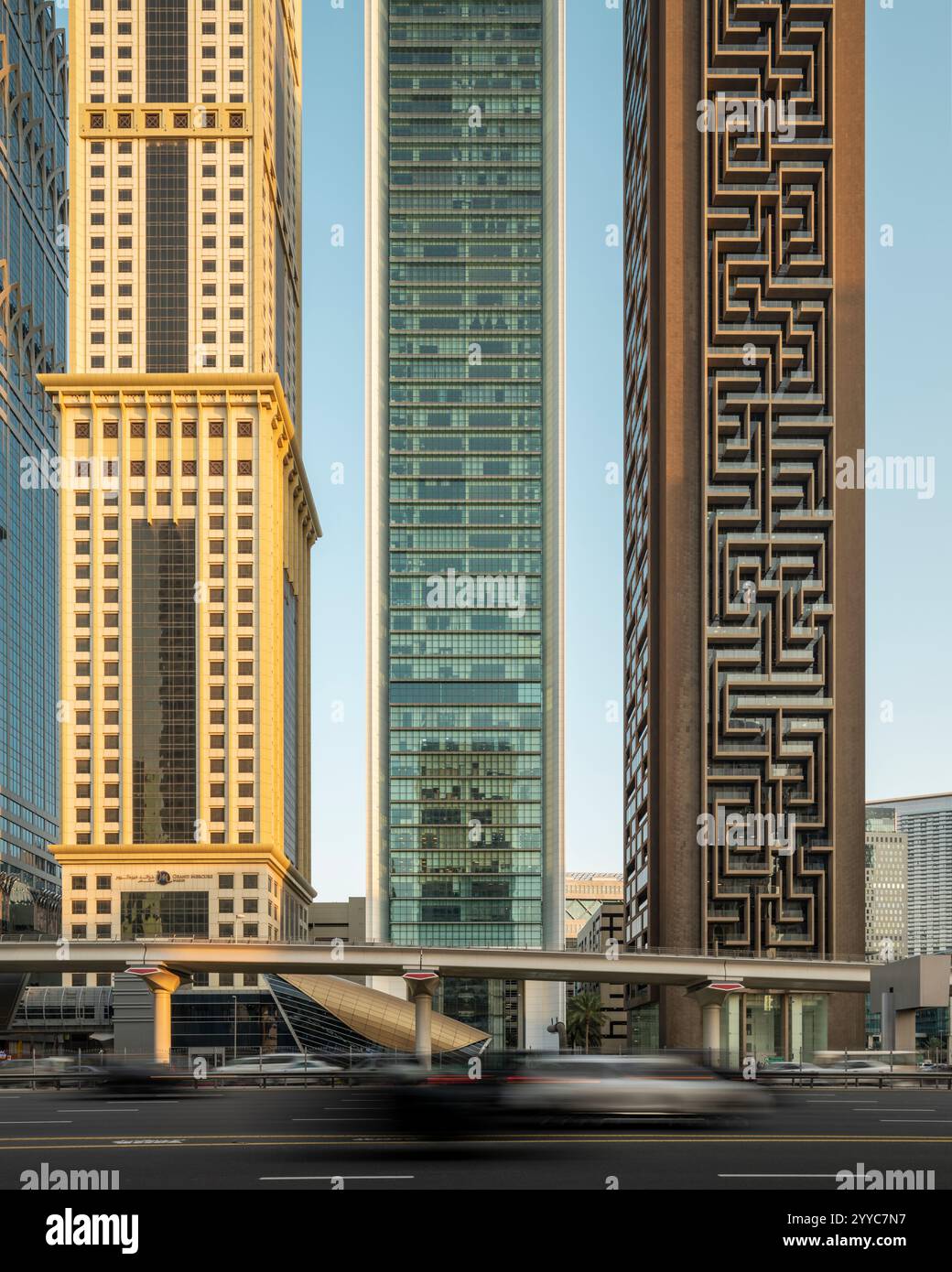 Sheikh Zayed Road, Downtown, Dubai, United Arab Emirates Stock Photo ...