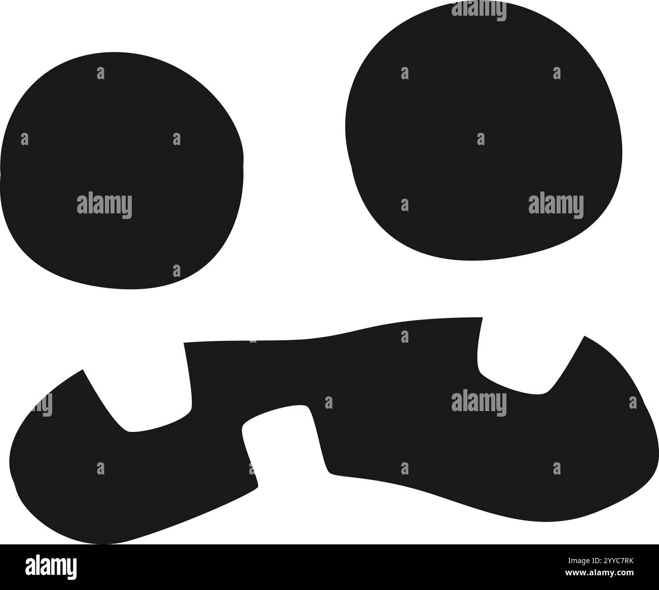 Minimalist black and white illustration of a halloween spooky face with ...