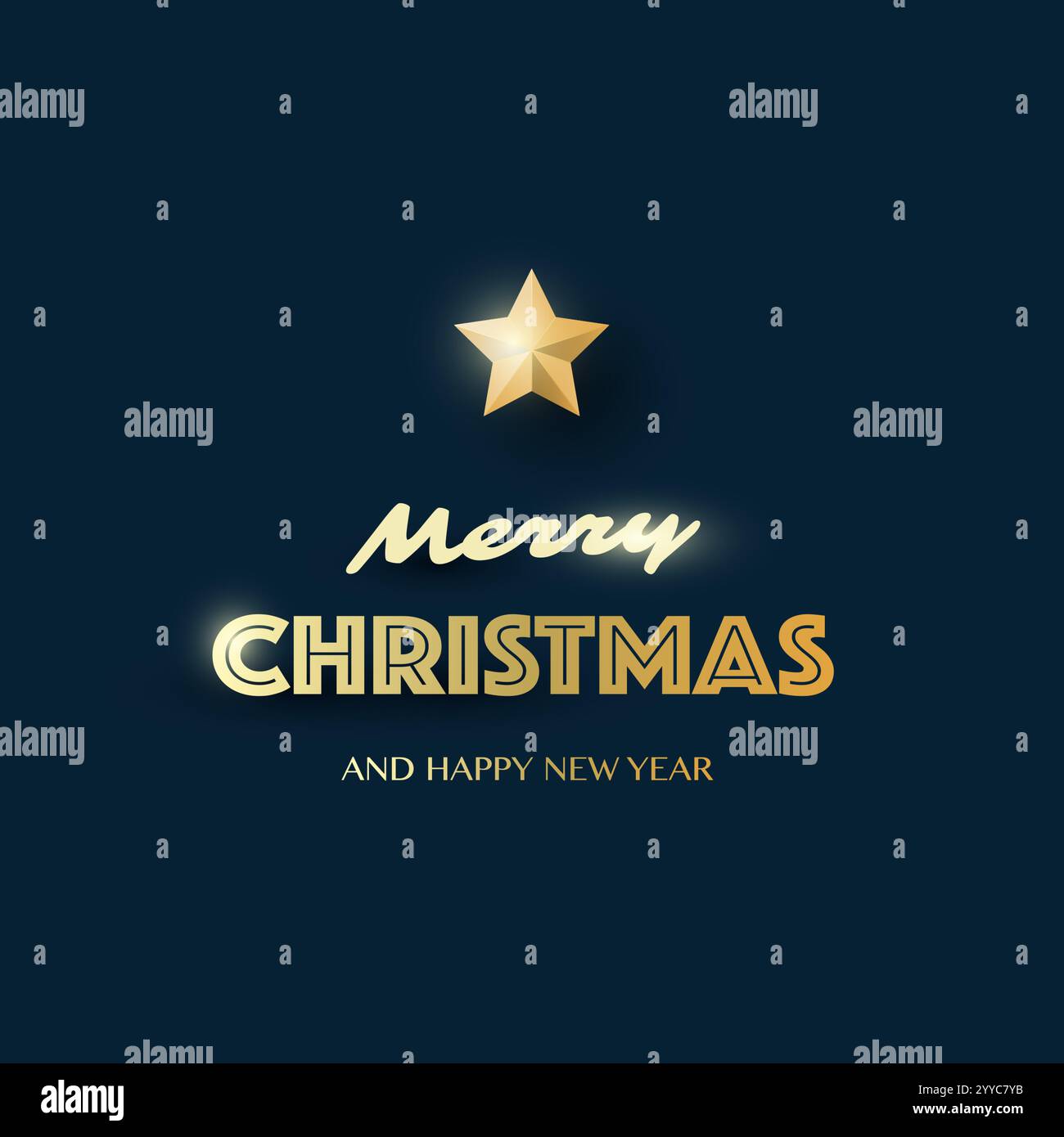 Dark Modern Style Minimalist Merry Christmas, Happy Holidays Greeting ...