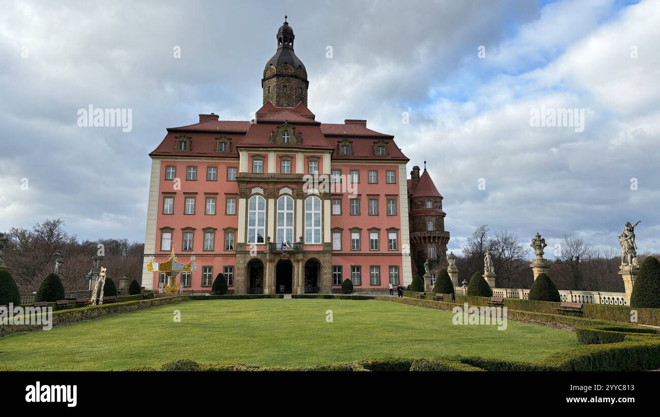 View of Książ Castle in Poland. Famous large castle complex with ...