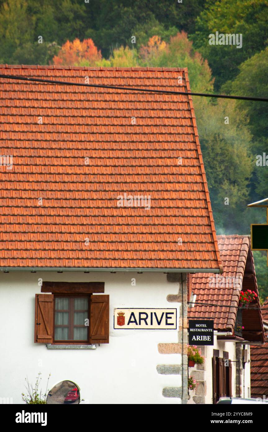 Aribe Village. Aezkoa Valley, Navarre, Spain Stock Photo - Alamy