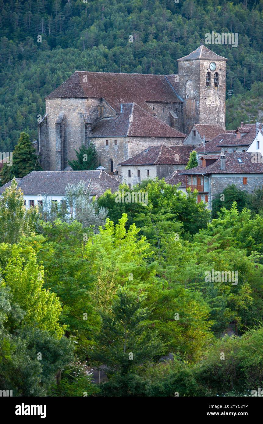 Traditional Architecture of Pyrenees Village of Anso. Huesca. Spain ...