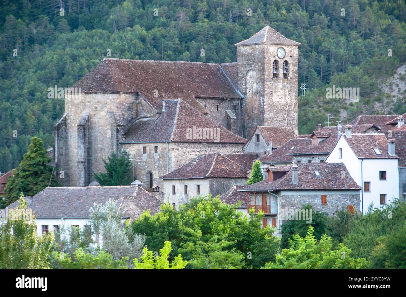 Traditional Architecture of Pyrenees Village of Anso. Huesca. Spain ...