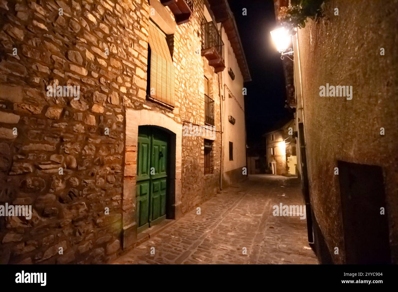 Traditional Architecture of Pyrenees Village of Anso. Huesca. Spain ...