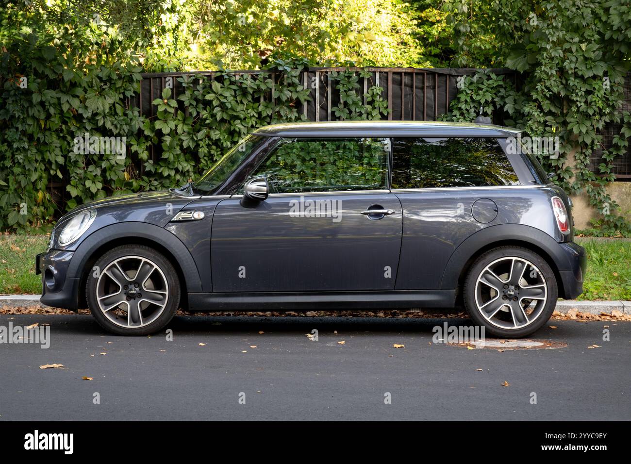 OSTRAVA, CZECHIA - OCTOBER 2, 2023: Grey Mini Cooper R56 car parked on ...