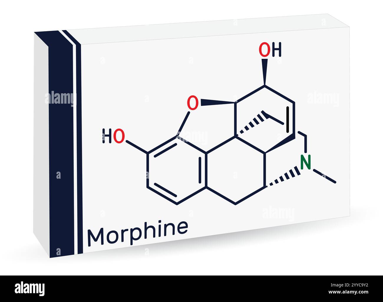 Morphine Morphia Molecule Opiate Analgesic Psychoactive Drug Skeletal Chemical Formula Paper