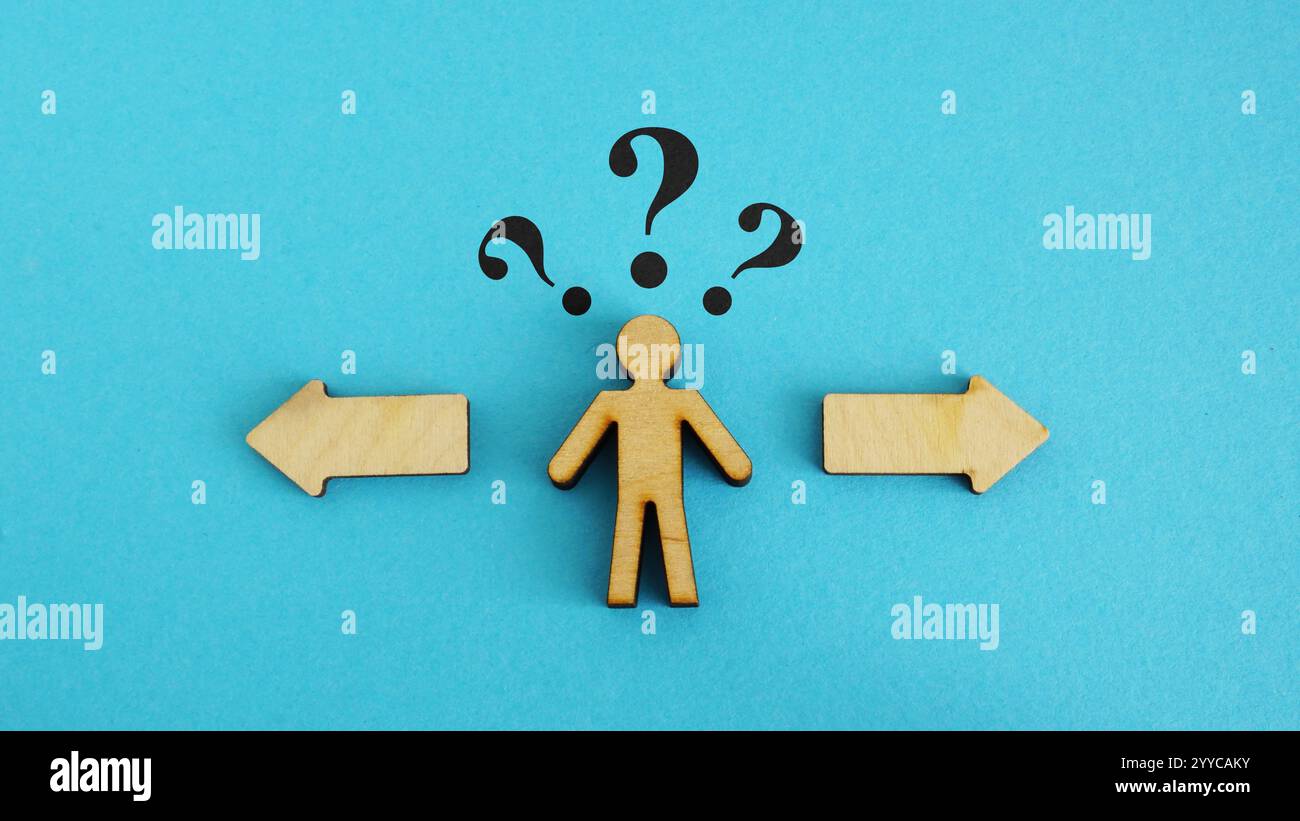 Figure choosing a path between two options. Decision-making and life ...