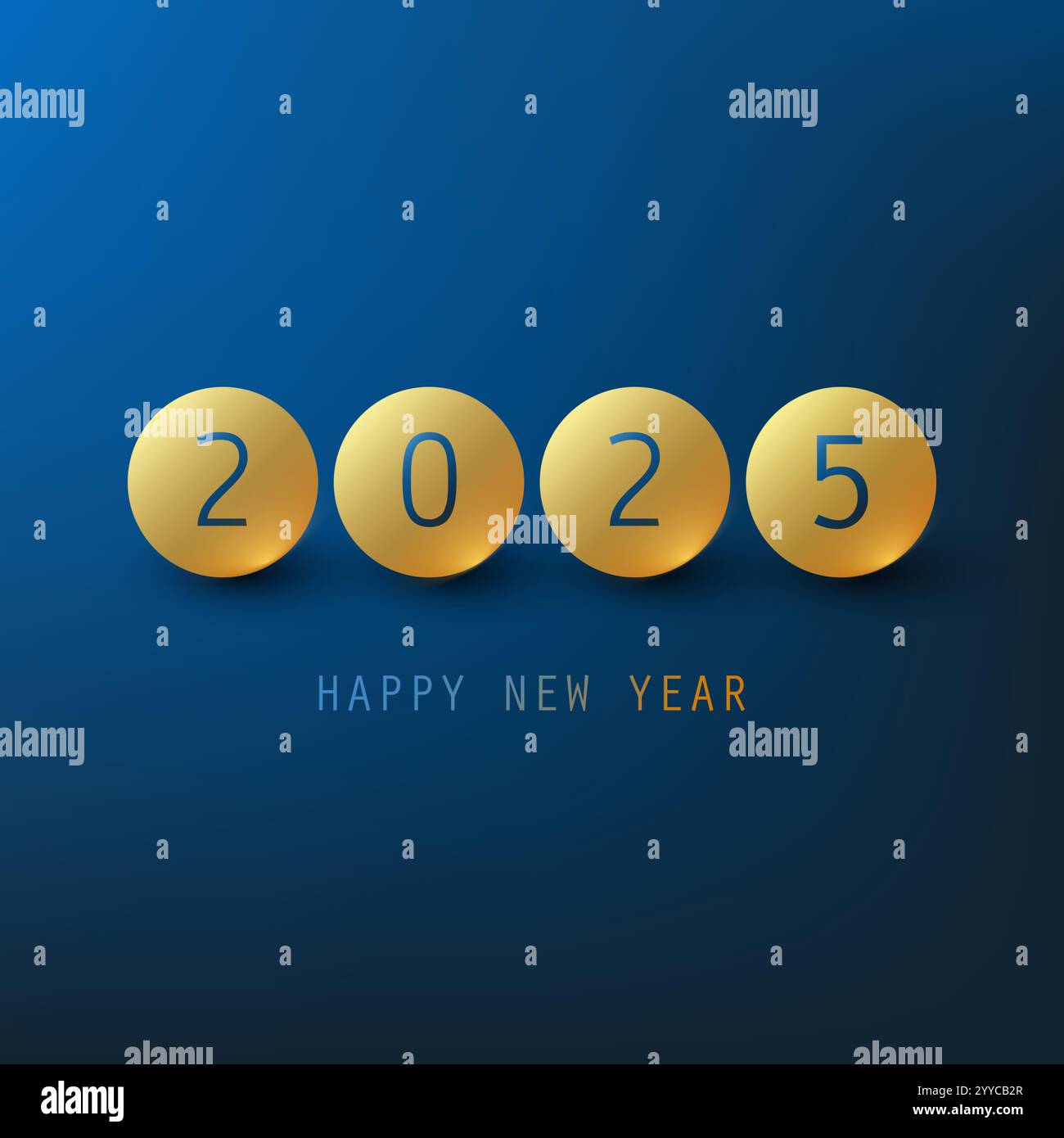 Simple Blue and Golden New Year Card, Cover or Background Design ...