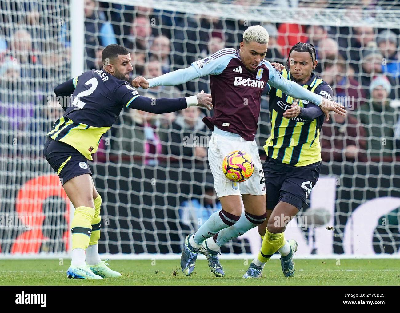 Birmingham, UK. 21st Dec, 2024. Kyle Walker of Manchester City (l) and ...