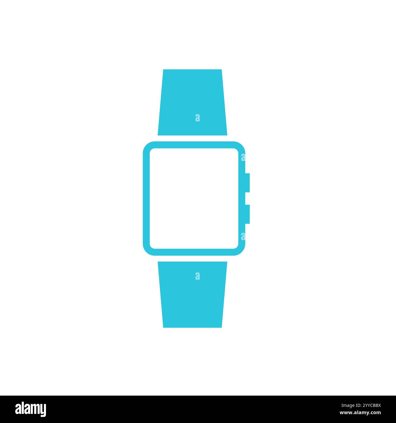 Hand watch icon. Minimalist Timing. Isolated on white background. Blue ...