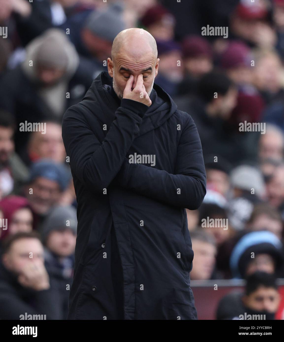 Birmingham, UK. 21st Dec, 2024. Pep Guardiola (Man City manager) at the ...