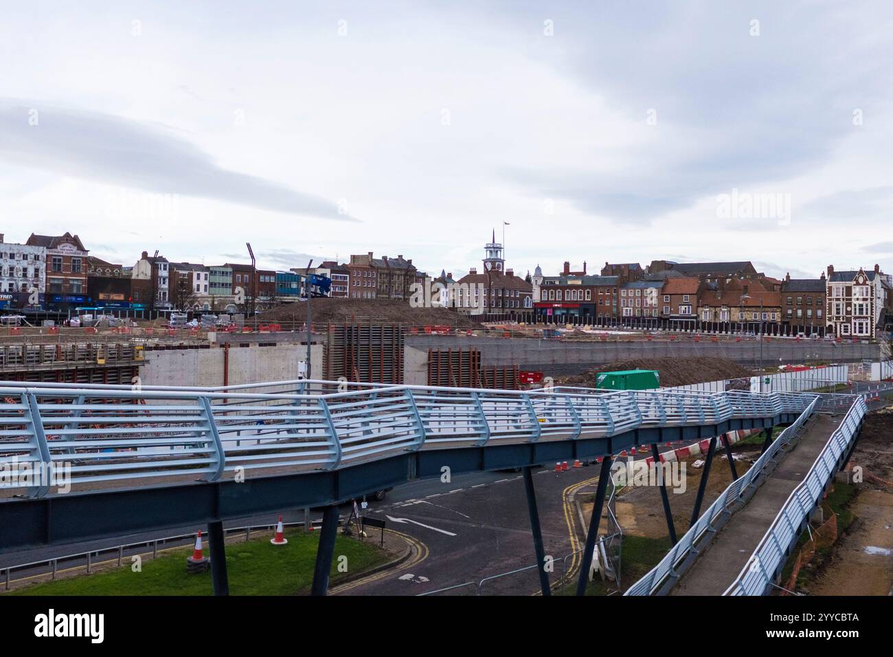 Construction work has started on the town centre in Stockton on Tees ...