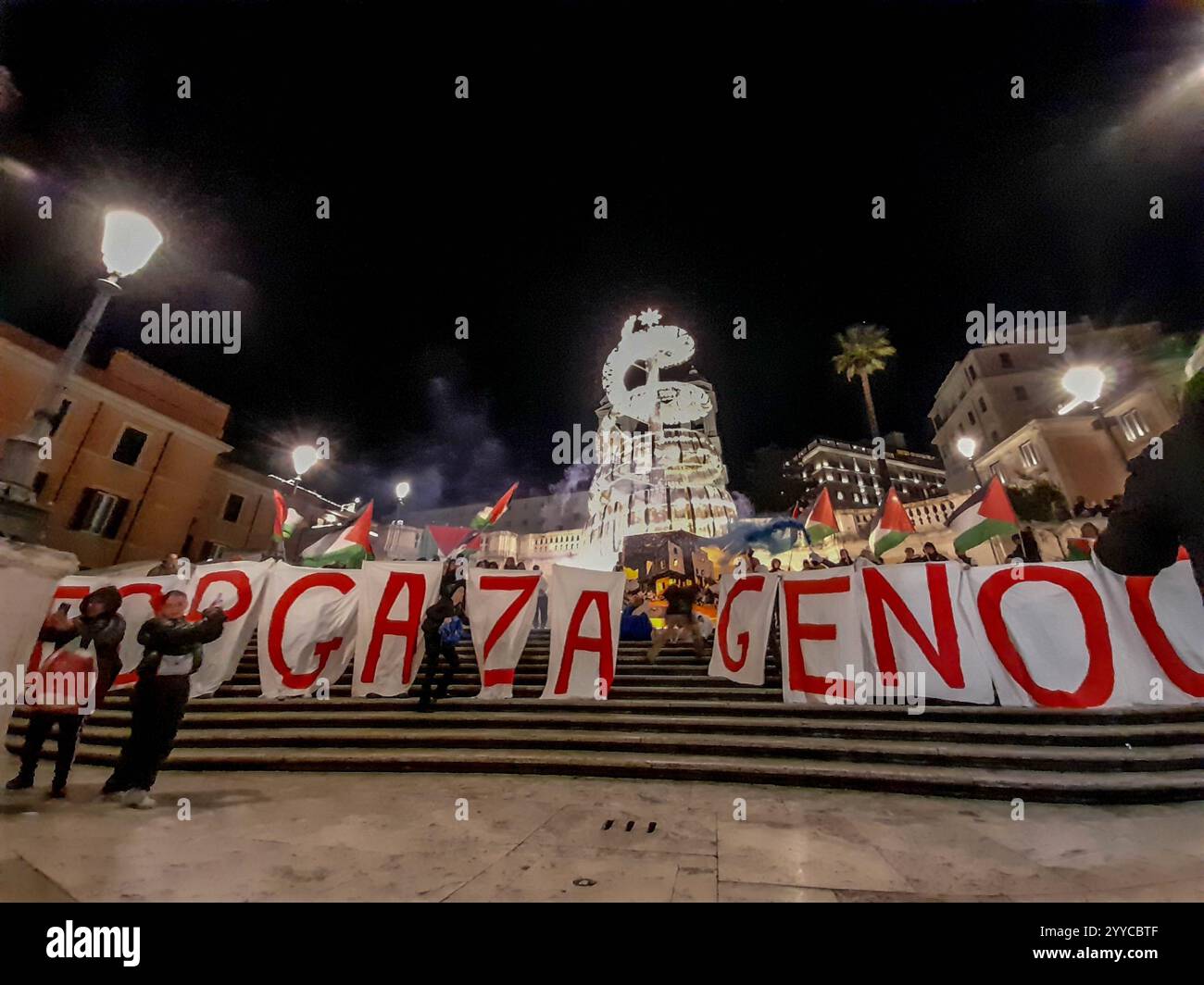 Rome, Italy. 20th Dec, 2024. Flash mob in Rome on the Spanish Steps, in ...