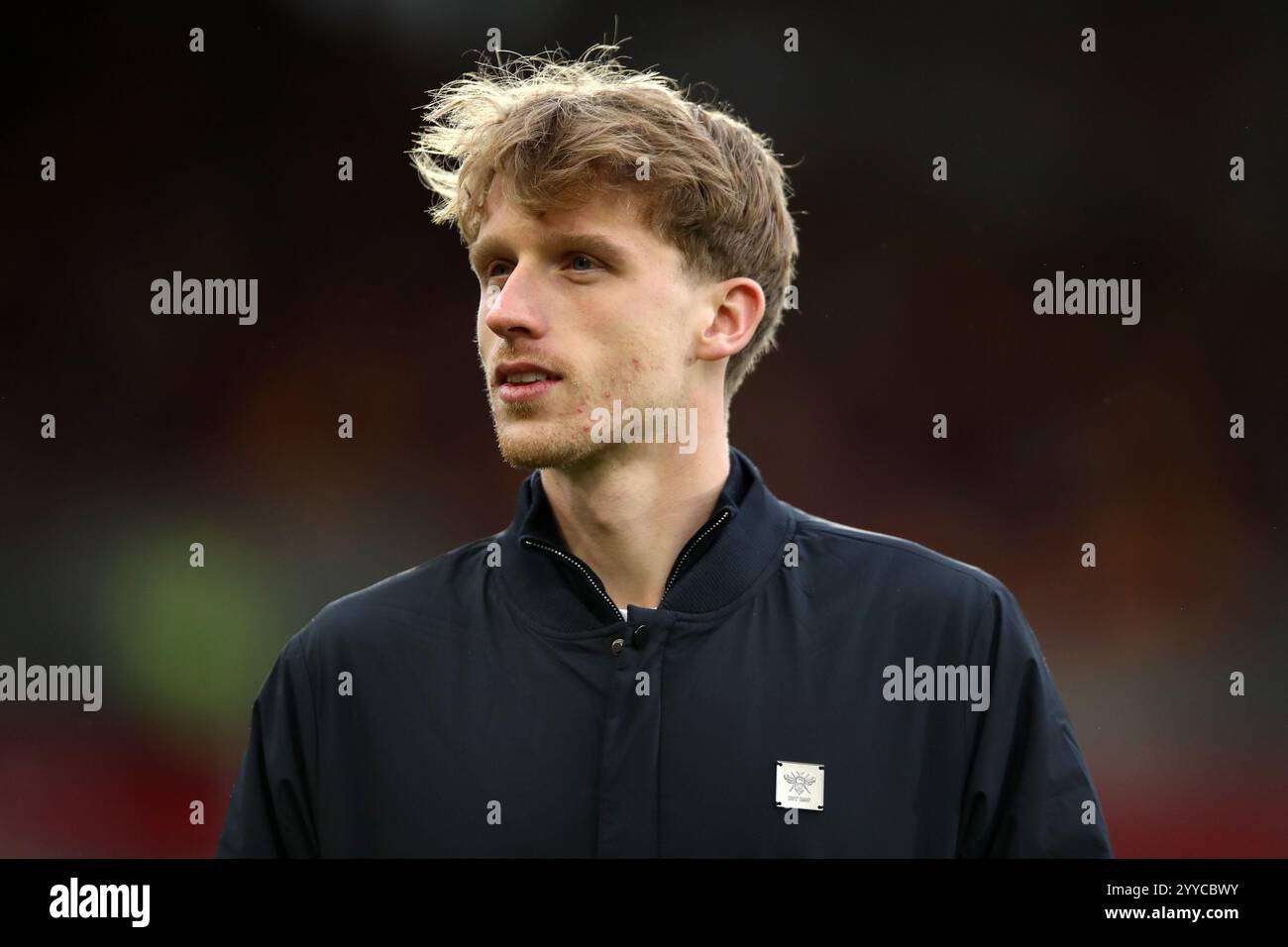 Brentford's Mads Roerslev arrives prior to the Premier League match at ...