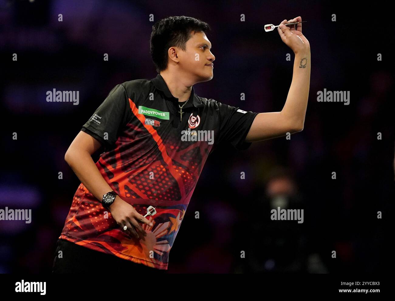 Alexis Toylo in action during day seven of the Paddy Power World Darts ...