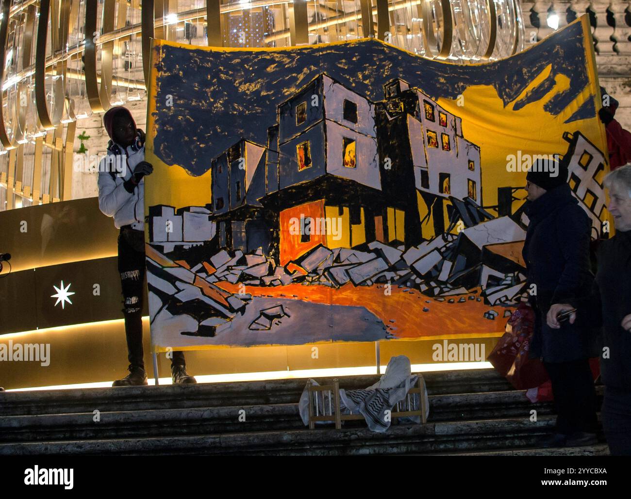 Rome, Italy. 20th Dec, 2024. Flash mob in Rome on the Spanish Steps, in ...