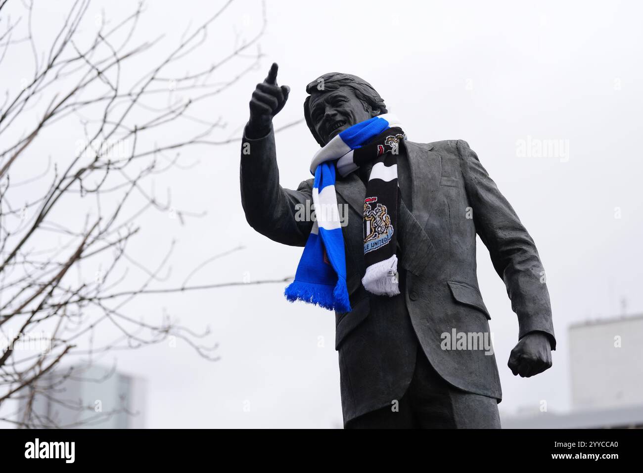 A view of the Sir Bobby Robson statue outside the ground before the ...