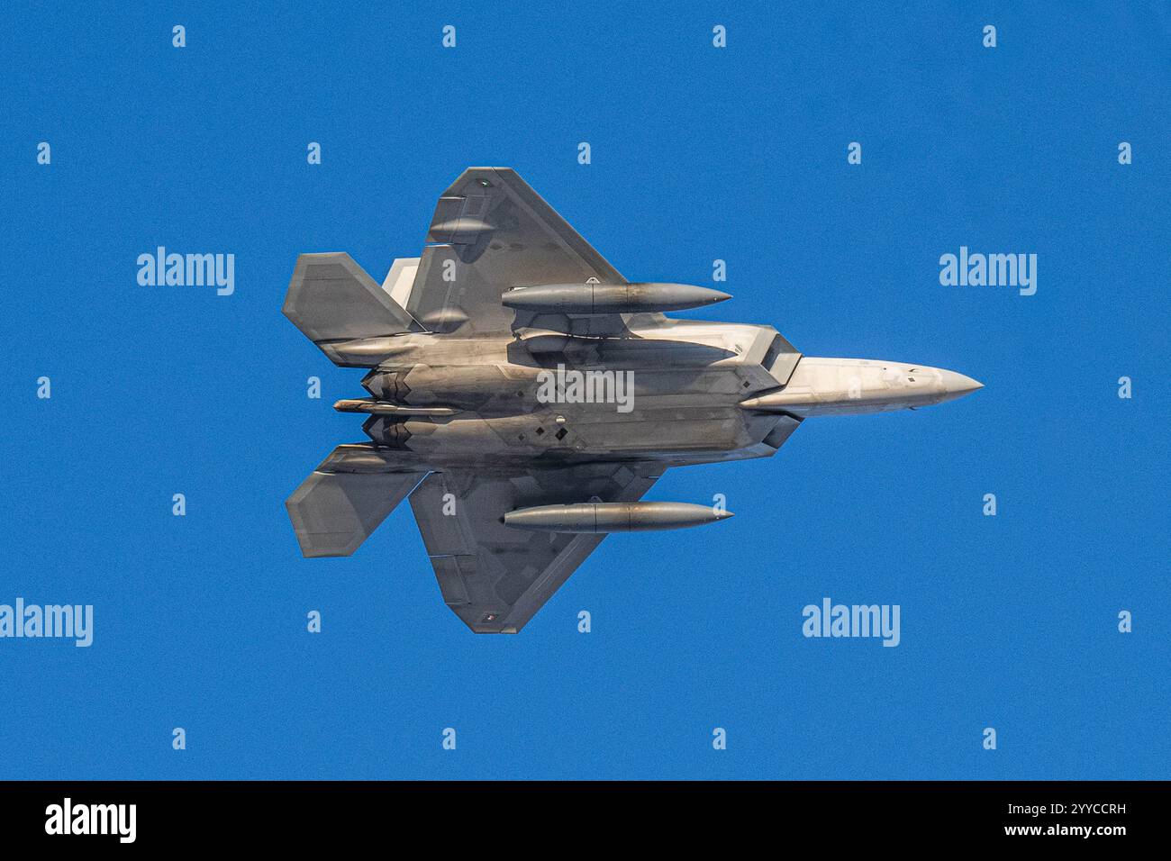 U.S. Air Force F-22 Raptors assigned to the 90th Fighter Generation ...