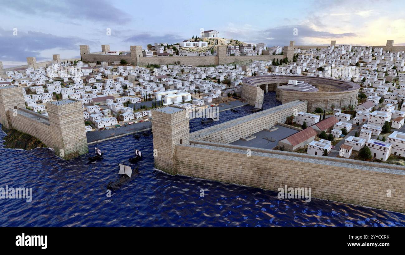 Illustration of the ancient city of Carthage Stock Photo - Alamy