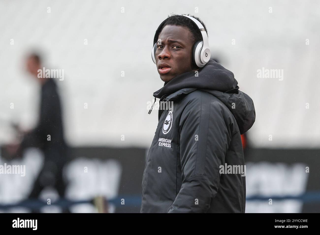 Carlos Baleba of Brighton & Hove Albion arrives during the Premier ...