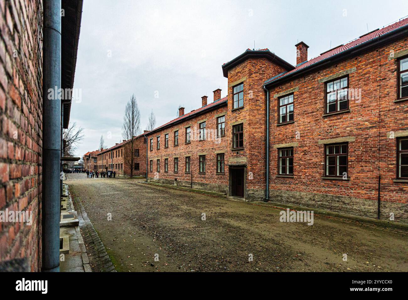 A Row of Brick Barracks in Auschwitz I Stock Photo - Alamy