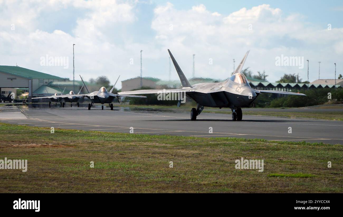 U.S. Air Force F-22 Raptors assigned to the Hawaii Air National Guard’s ...