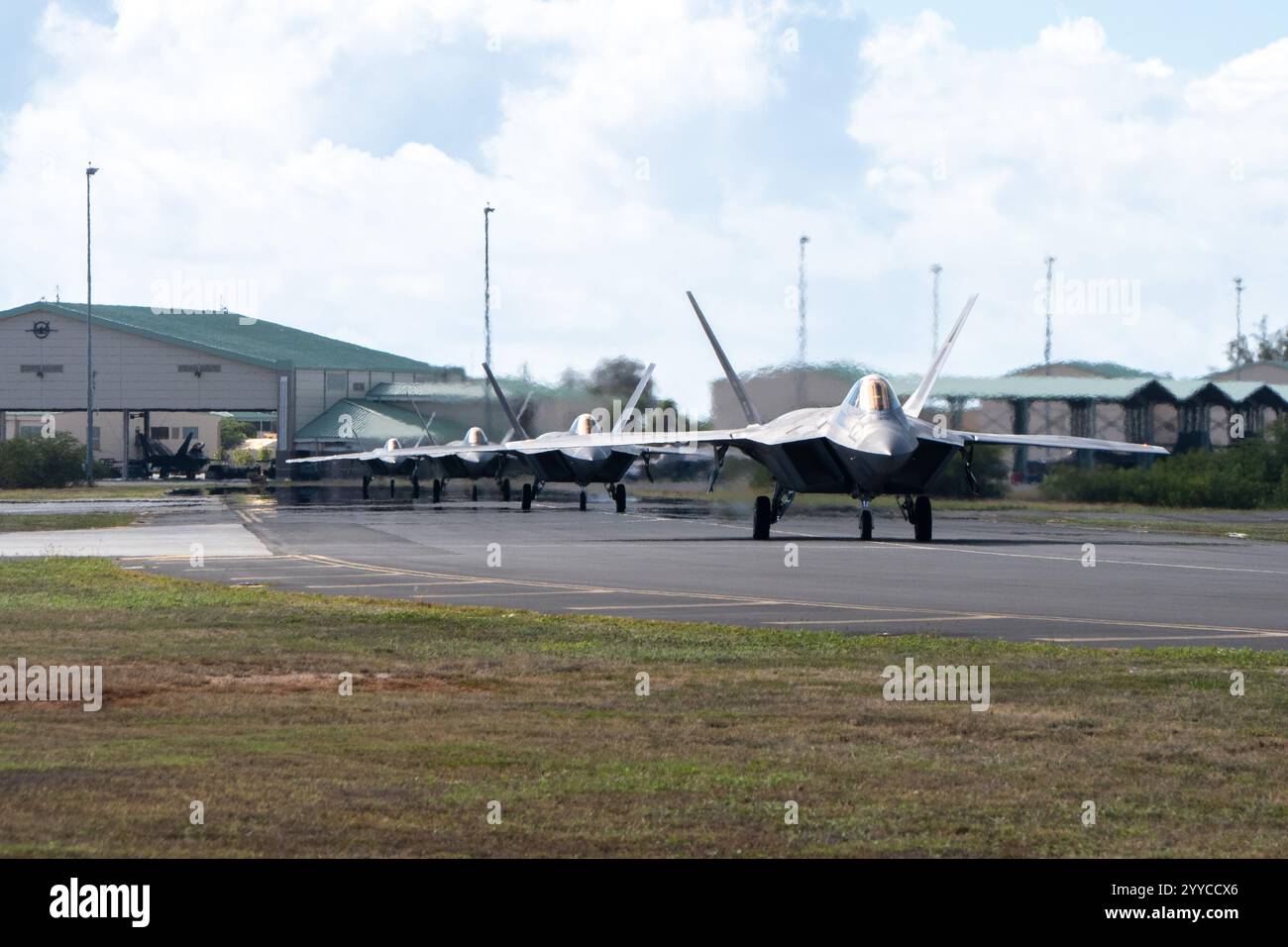 U.S. Air Force F-22 Raptors assigned to the Hawaii Air National Guard’s ...